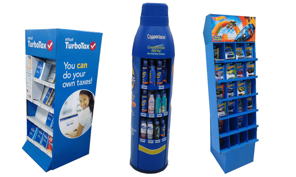 Custom Cardboard Floor Displays - Display Stands - Fob Display